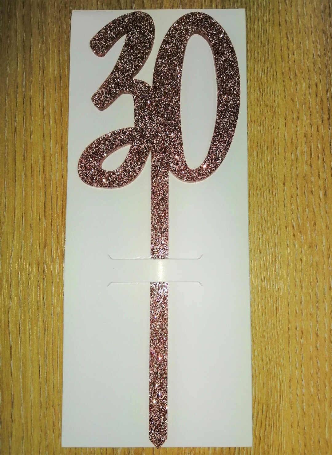 30 Rose Gold Glitter Acrylic Cake Topper 85mm - Etsy