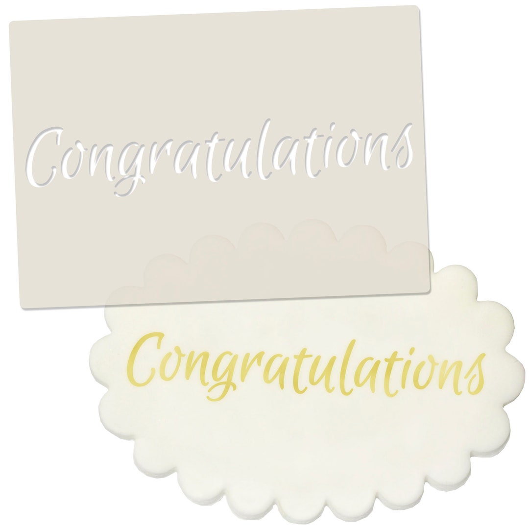 Congratulations Cake Stencil - Etsy