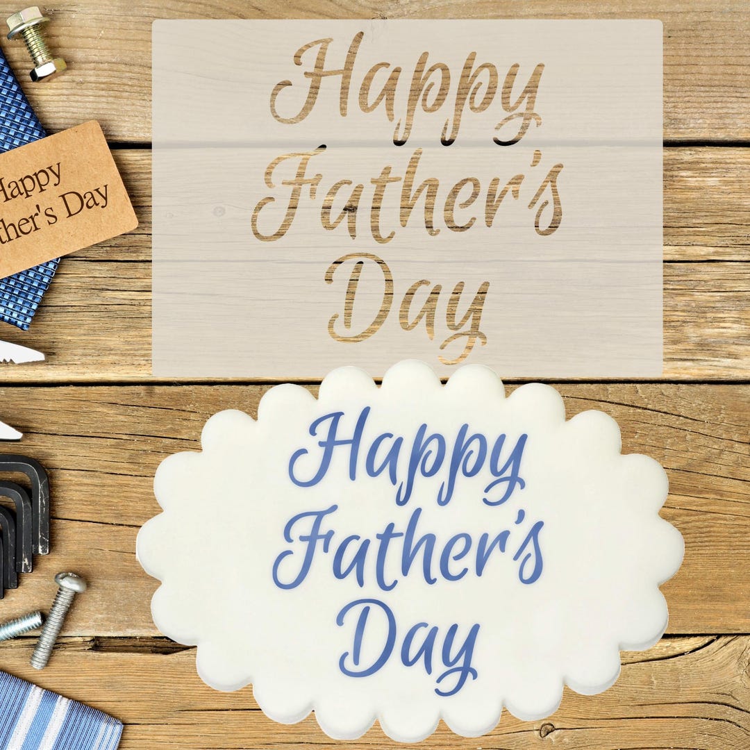 Happy Father's Day Script Wording Stencil for Cakes & Crafts - Etsy
