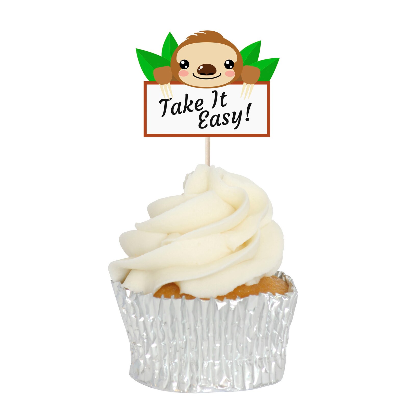 Sloth Cupcake Toppers Tops Picks Pics 12/pk - Etsy UK