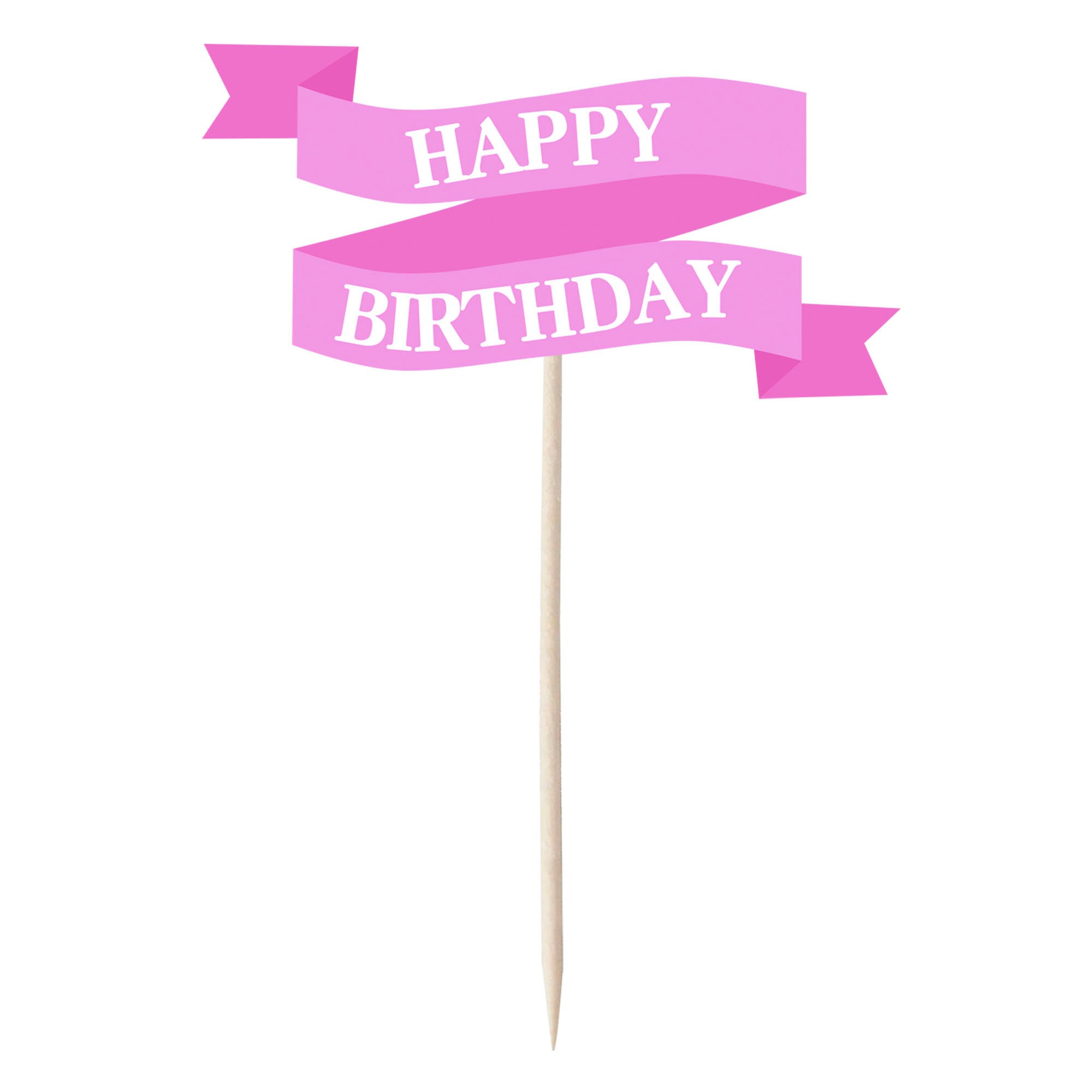 Happy Birthday Banner Cupcake Toppers Picks Pics 12pk - Etsy
