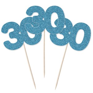 Glitter Cupcake Tops Toppers Picks Pics 30th Birthday Cupcakes - Etsy