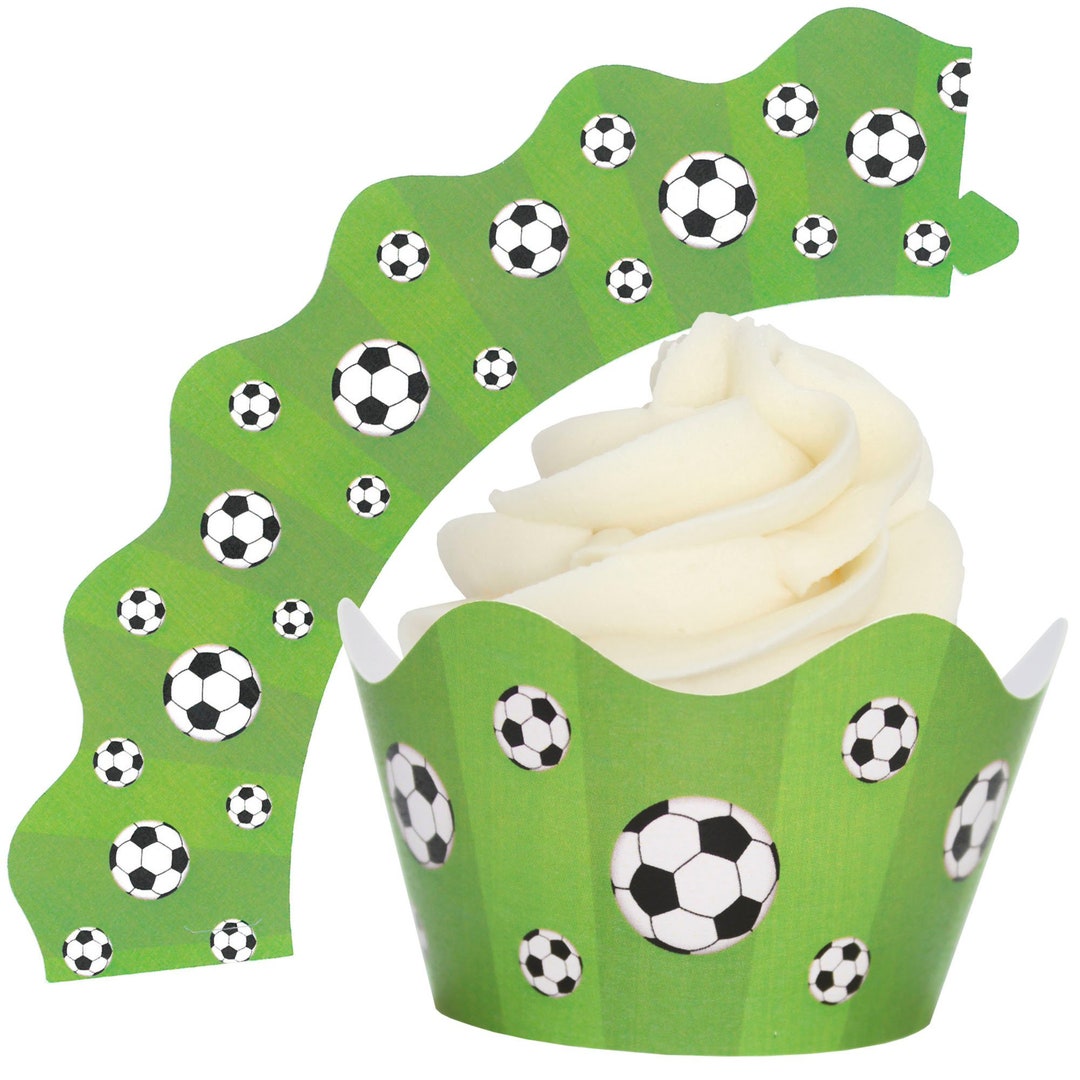 Football Soccer Cupcake Wrappers Wraps Collars 12/pk - Etsy