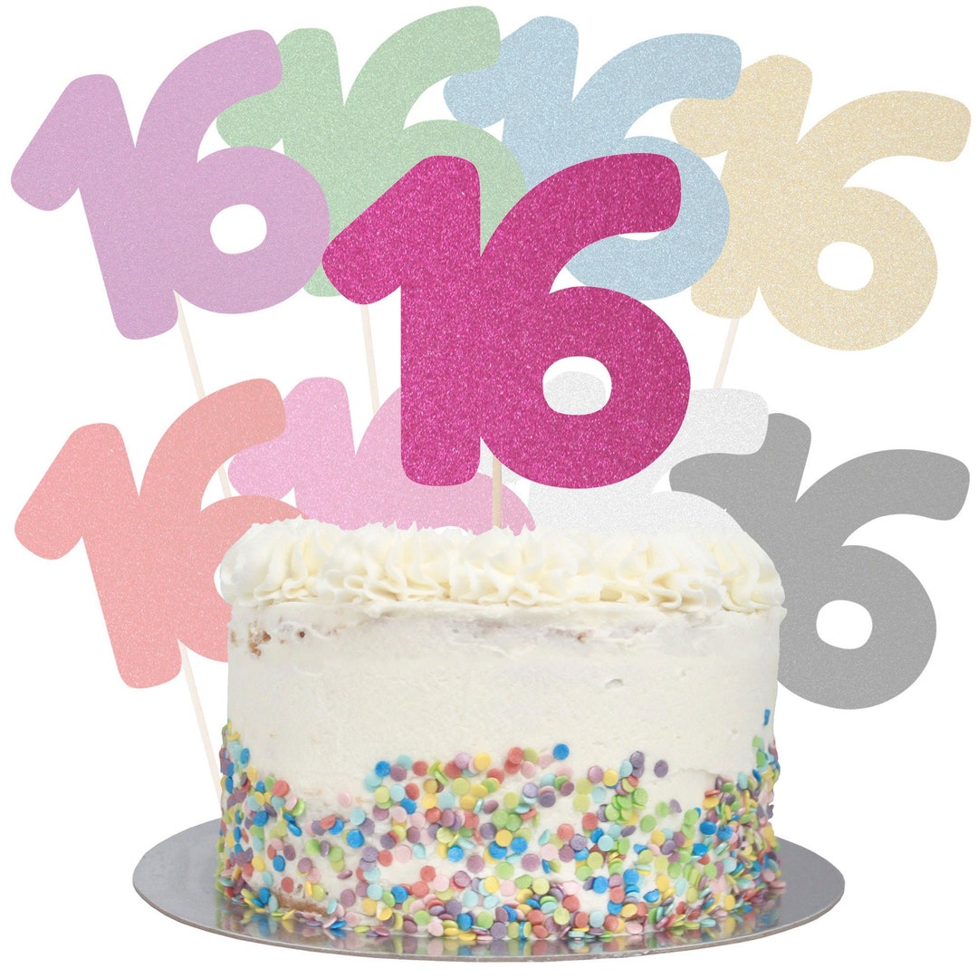 Large Cake Topper 4 Glitter Card 16 - Etsy