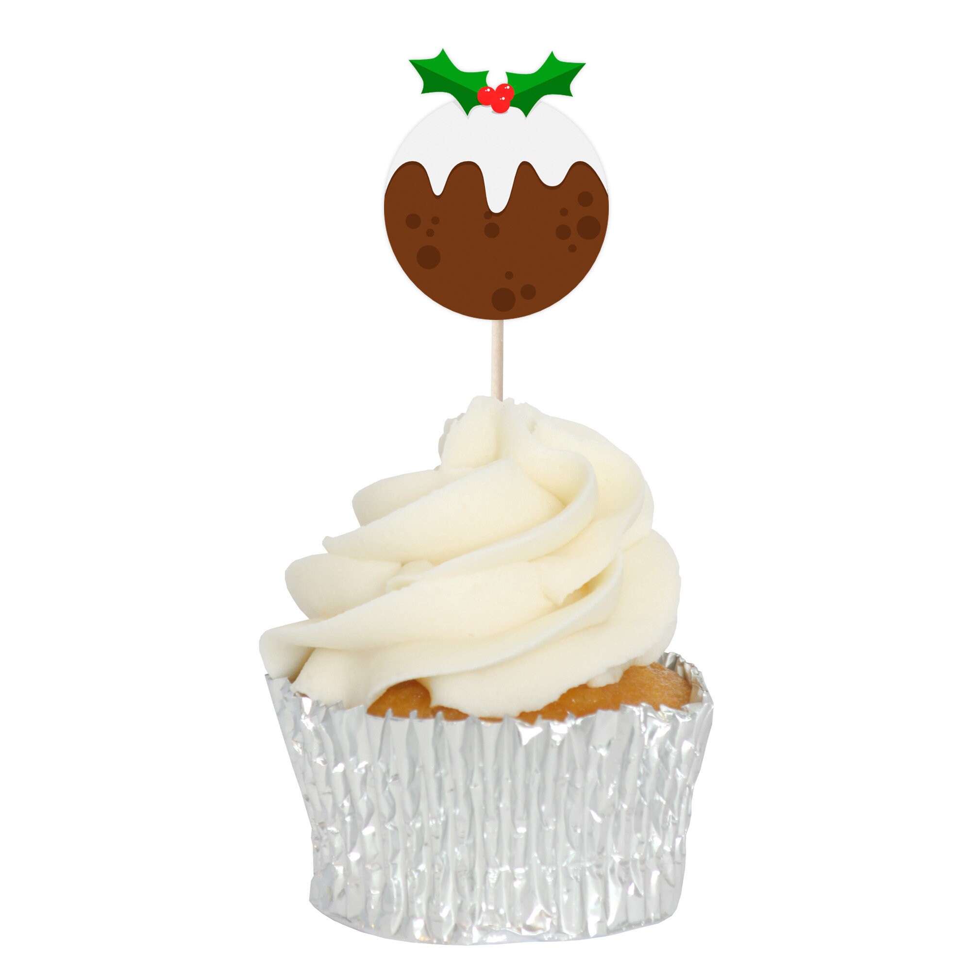 Christmas Pudding Cupcake Toppers Tops Picks Pics 12pk - Etsy