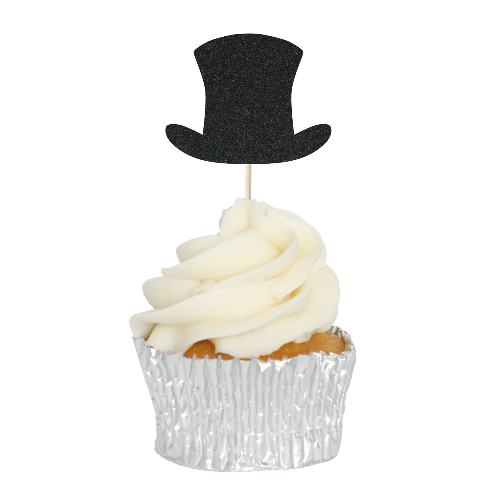 Glitter Top Hat Cupcake Toppers Tops Picks Pics 12/pk - Etsy UK