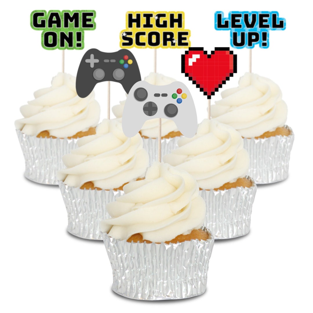 Console Gaming Cupcake Toppers Tops Picks Pics 12pk - Etsy