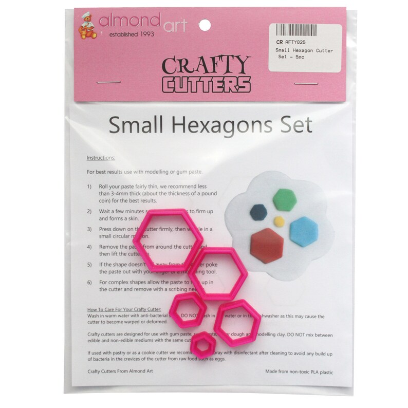 Small Hexagon Craft/icing Cutter Set 5pc - Etsy