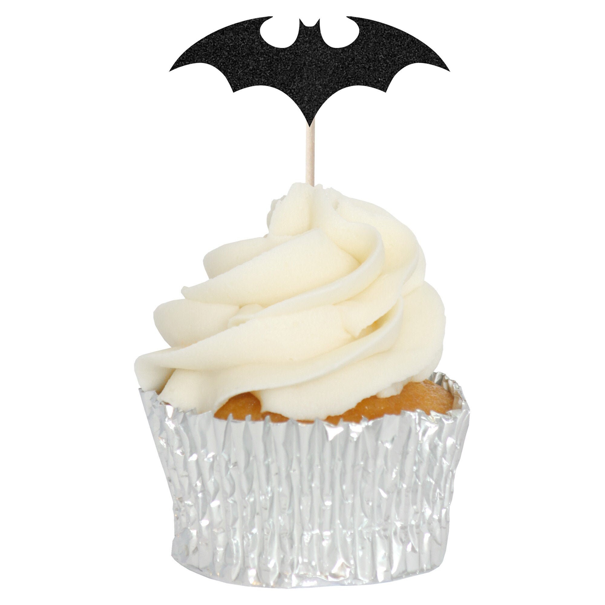 Black Bat Halloween Cupcake Toppers Tops Picks Pics 12pk - Etsy