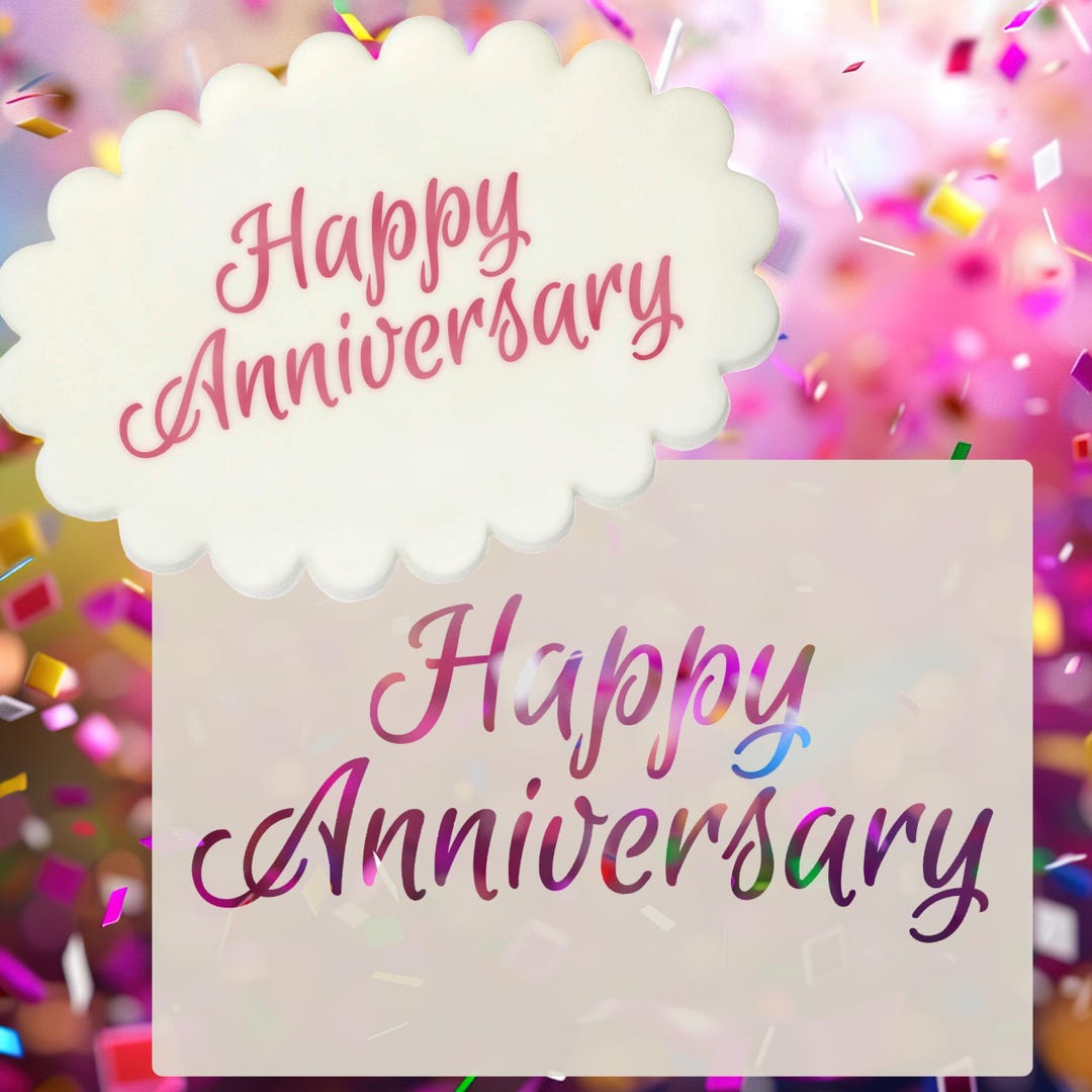 Happy Anniversary Script Wording Stencil for Cakes & Crafts - Etsy UK