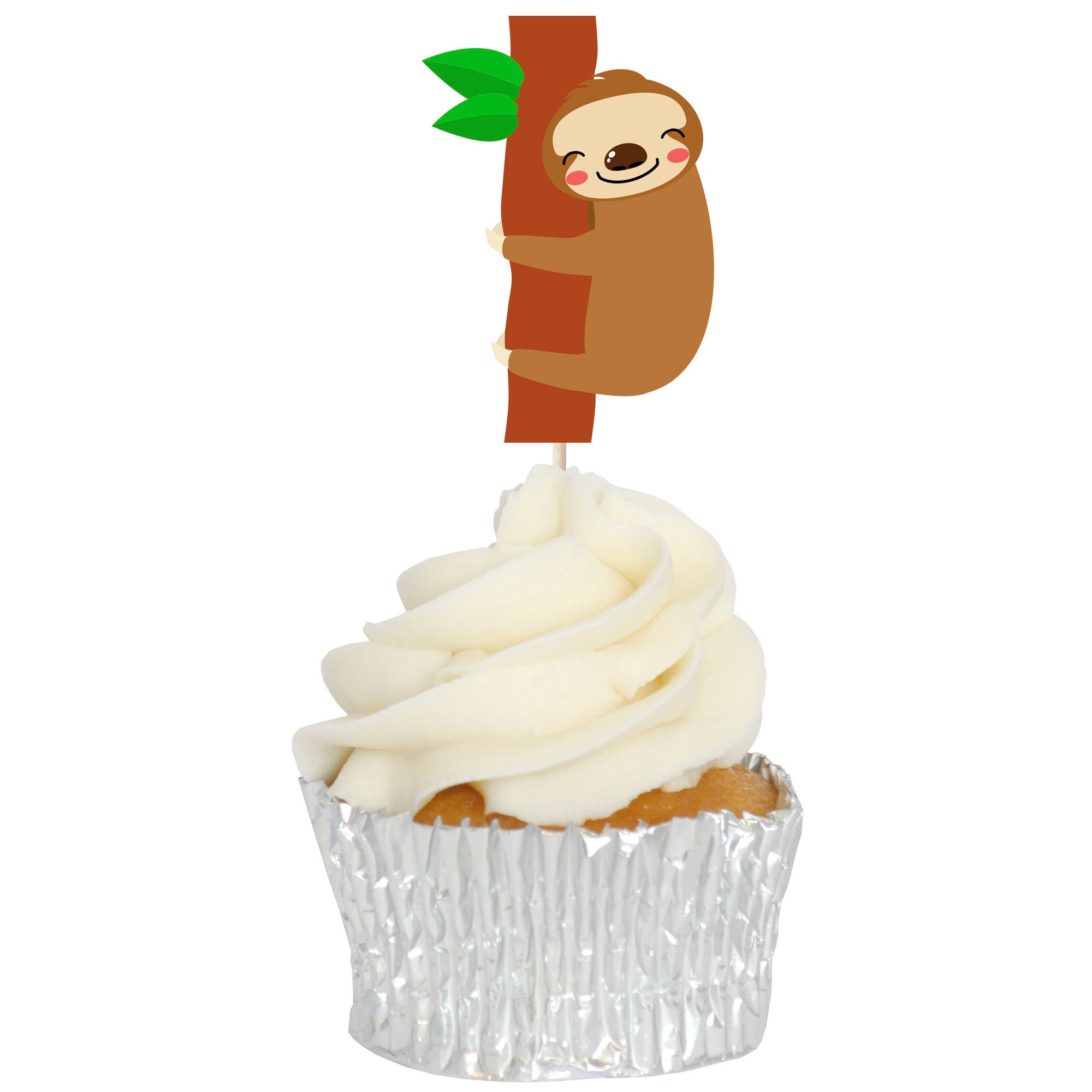 Sloth Cupcake Toppers Tops Picks Pics 12/pk - Etsy UK