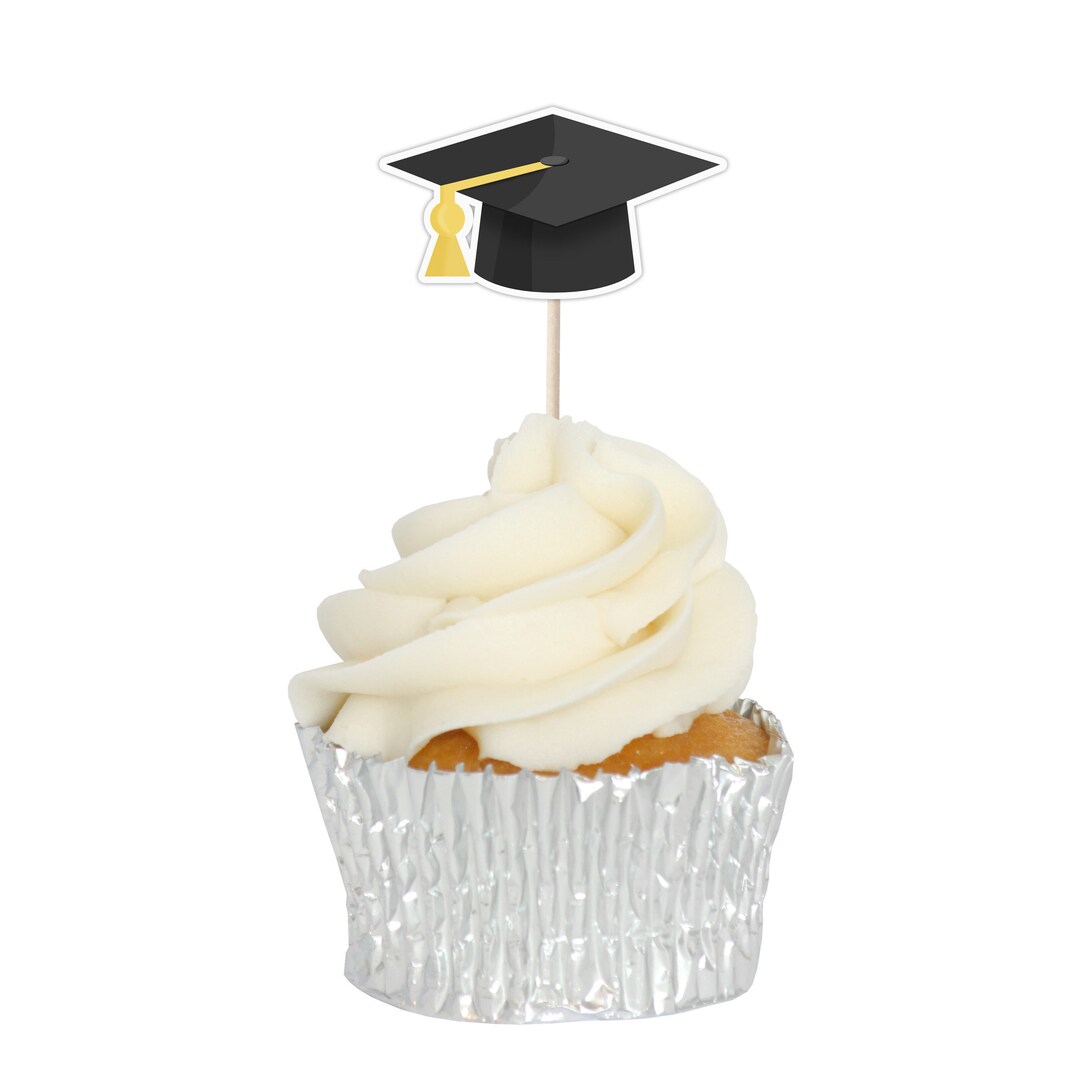 Graduation Cupcake Toppers Tops Picks Pics 12/pk - Etsy