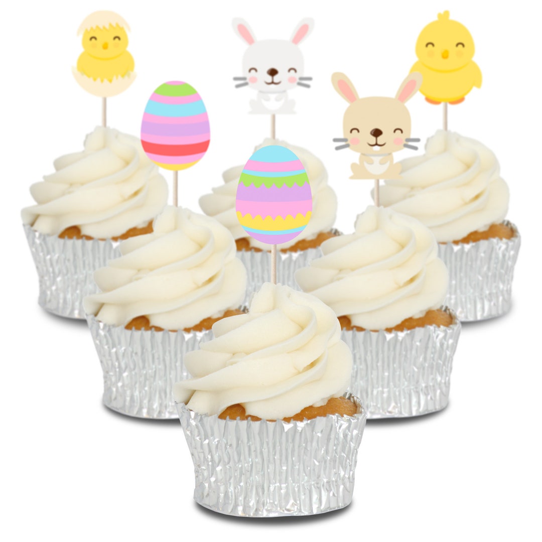 Easter Cupcake Toppers Tops Picks Pics 12pk - Etsy
