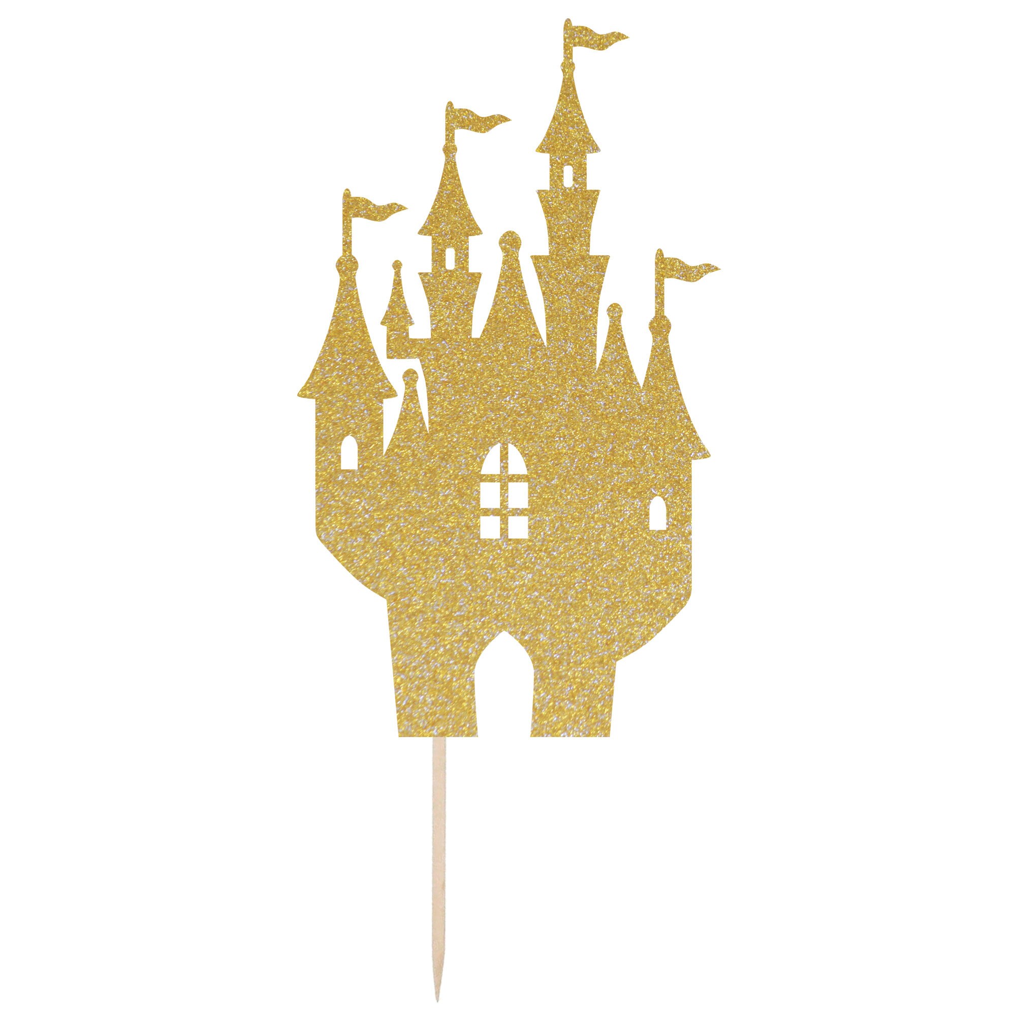 Large Glitter Fairy Tale Castle Cake Topper | Etsy