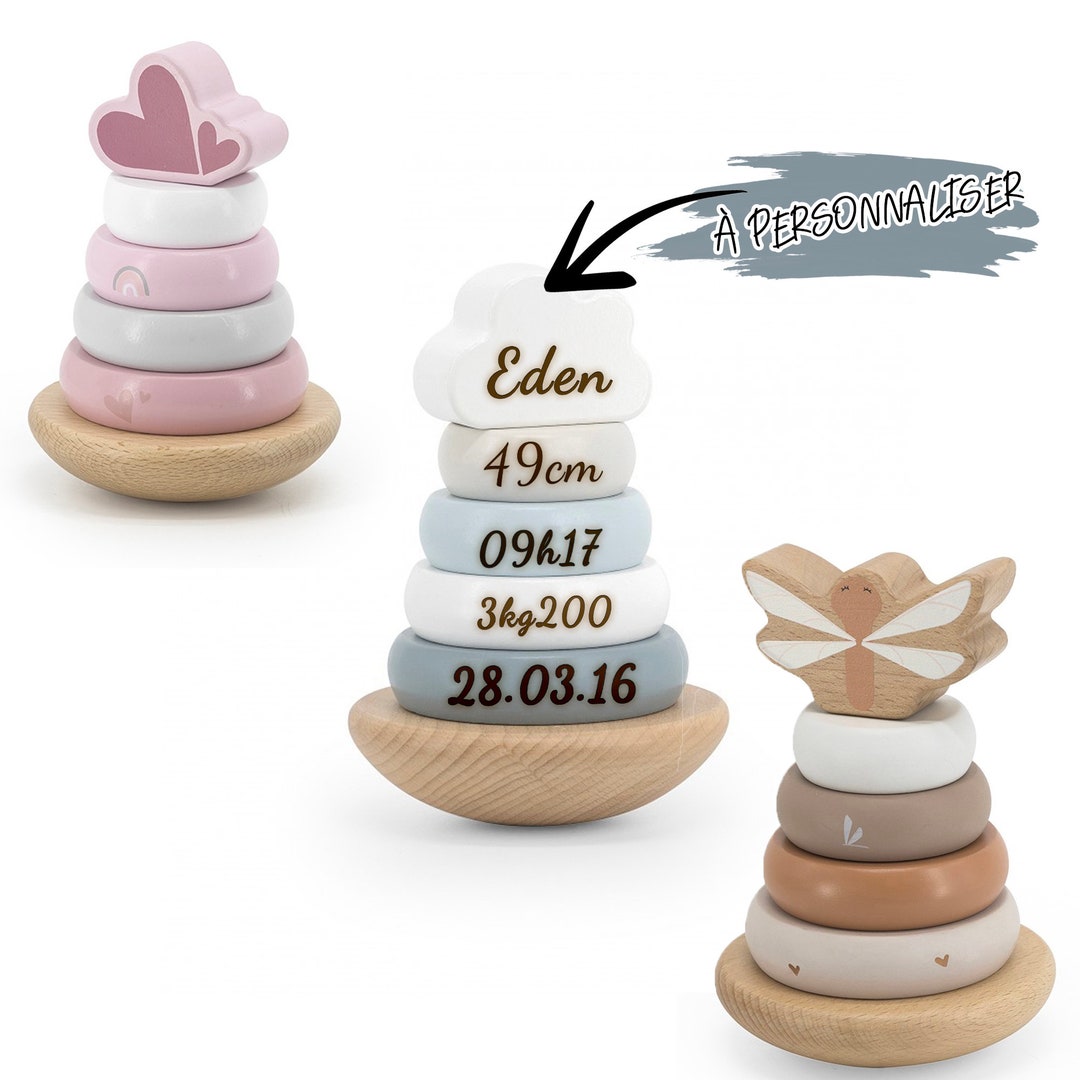 Stacking Ring Tower to Personalize With First Name, Date, Weight, Size ...
