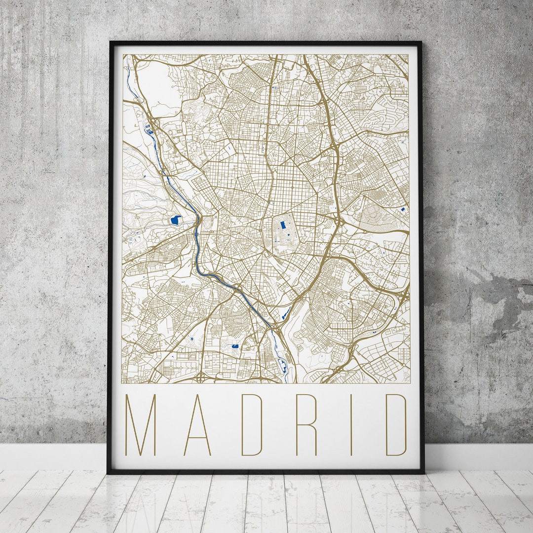 Madrid Map Print Wall Art Map Print Wall Decor Poster City Poster ...
