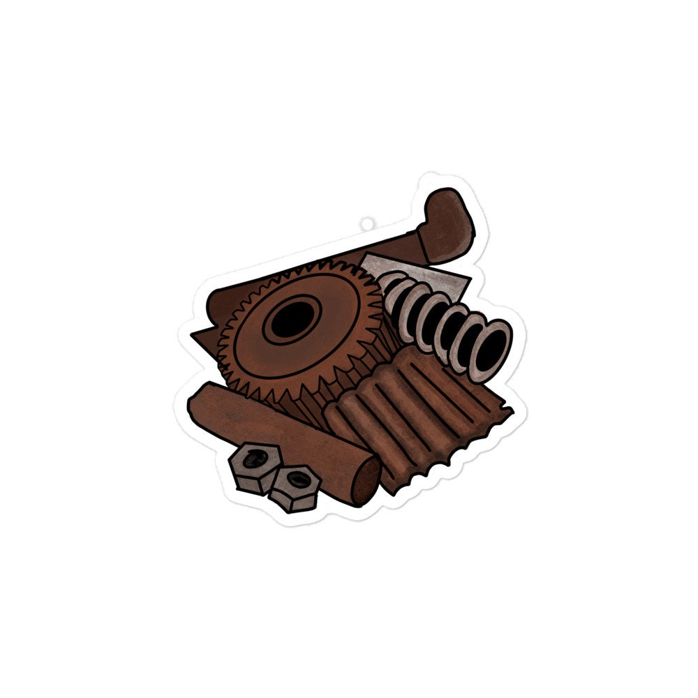 Rust scrap fan art materials sticker | Etsy