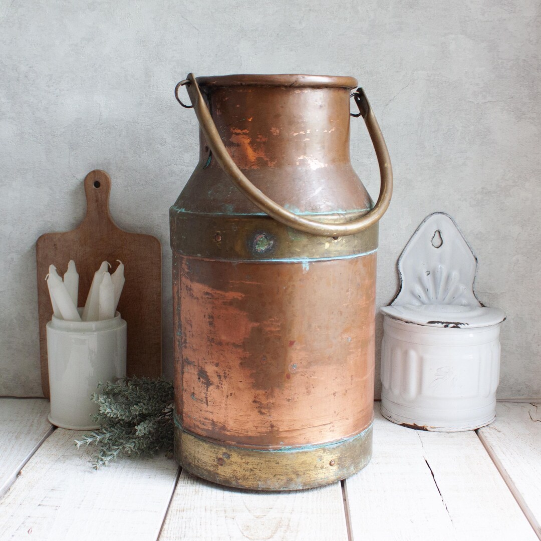 Large Antique French Copper Milk Jug - Etsy