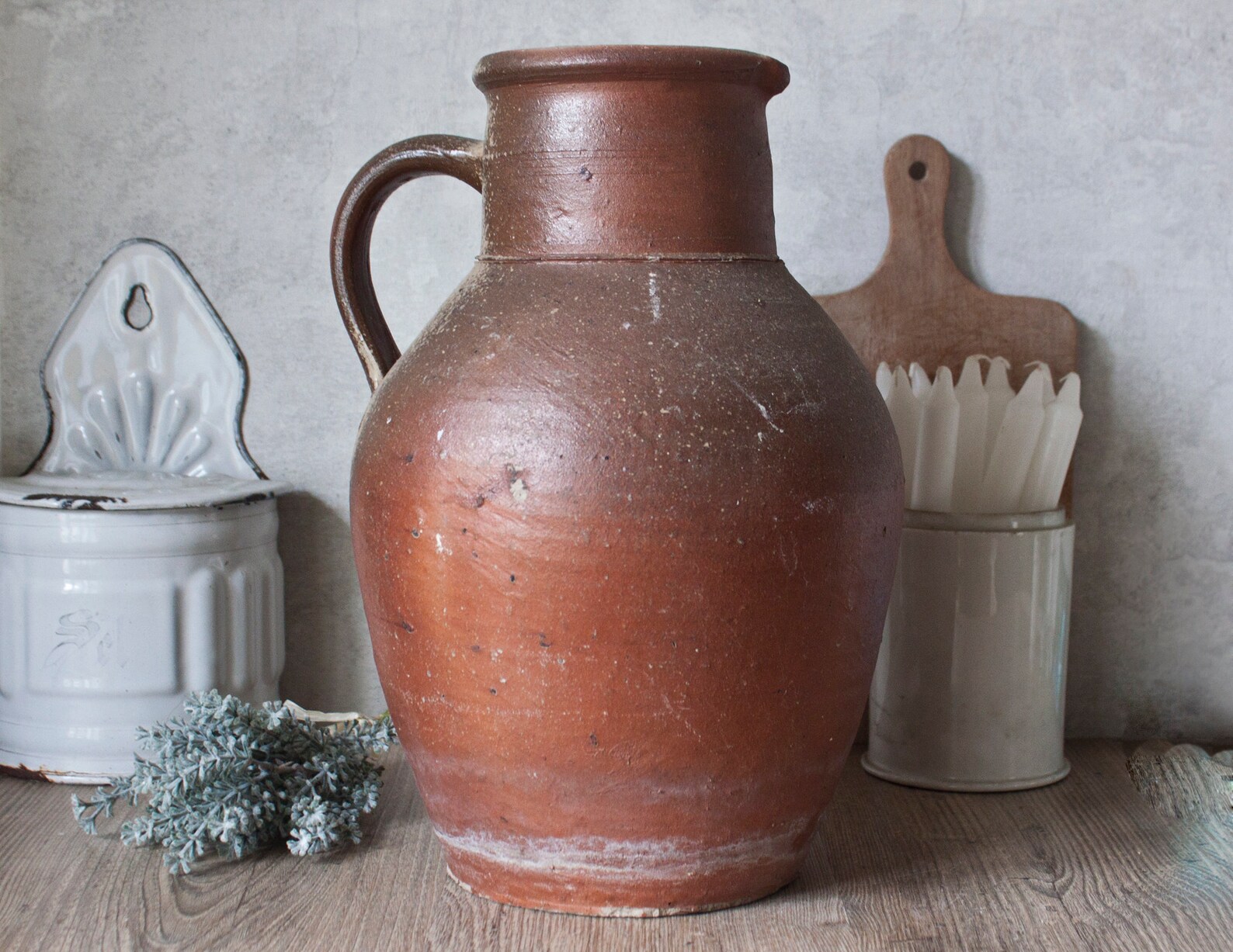 1800s Very Large Antique French Stoneware Crock Beige Brown - Etsy