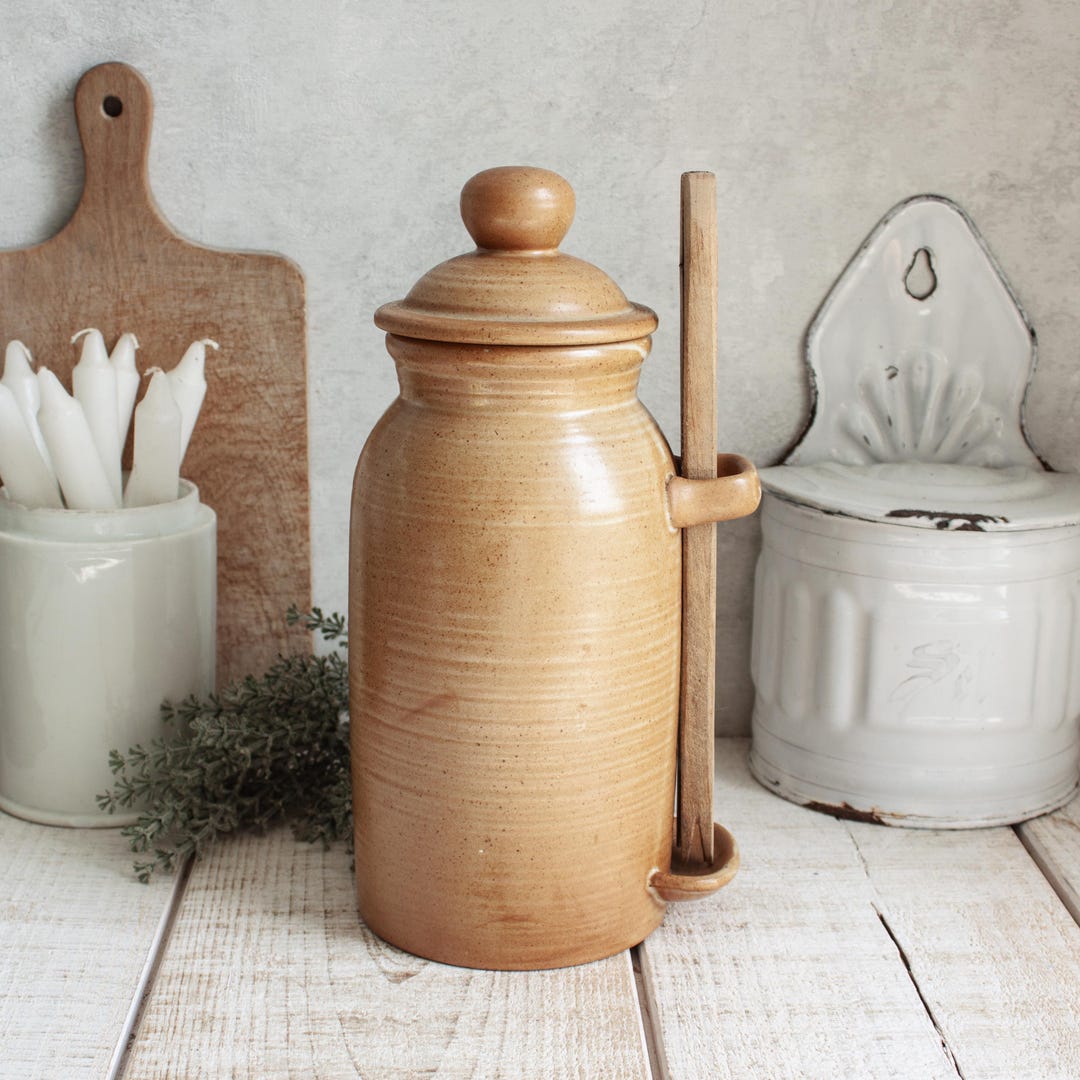 Vintage French GRES VILLAGE Glazed Light Brown Stoneware Pickles Jar - Etsy