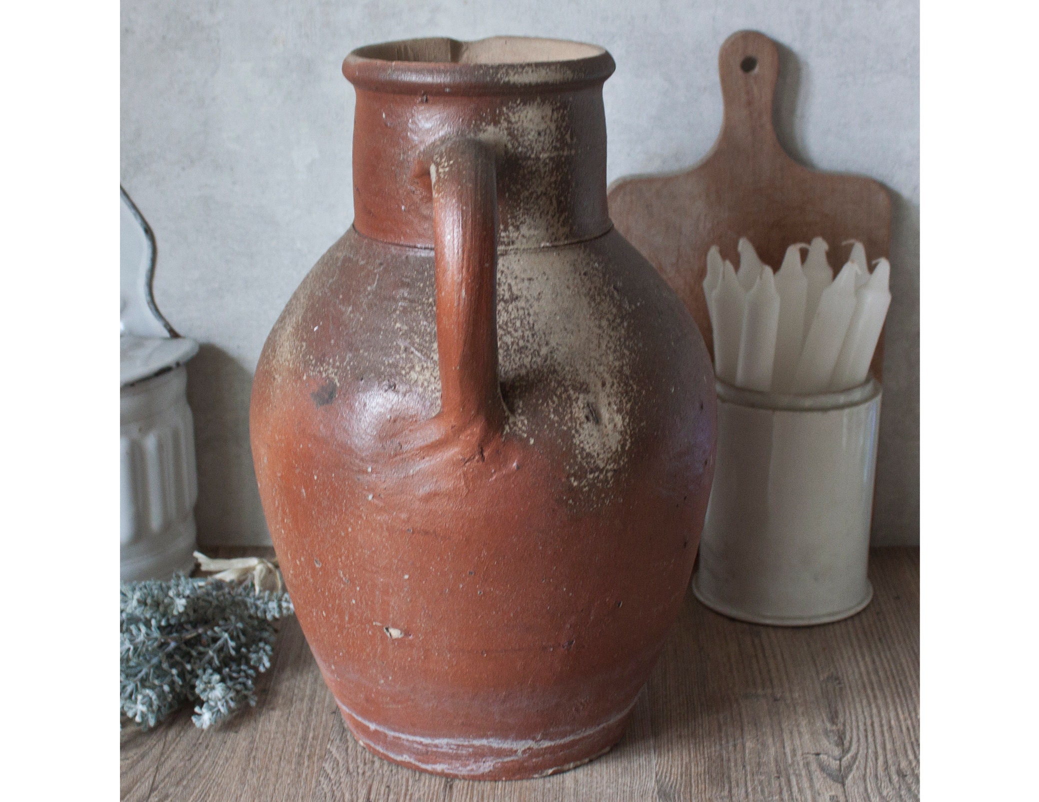 1800s Very Large Antique French Stoneware Crock Beige Brown | Etsy