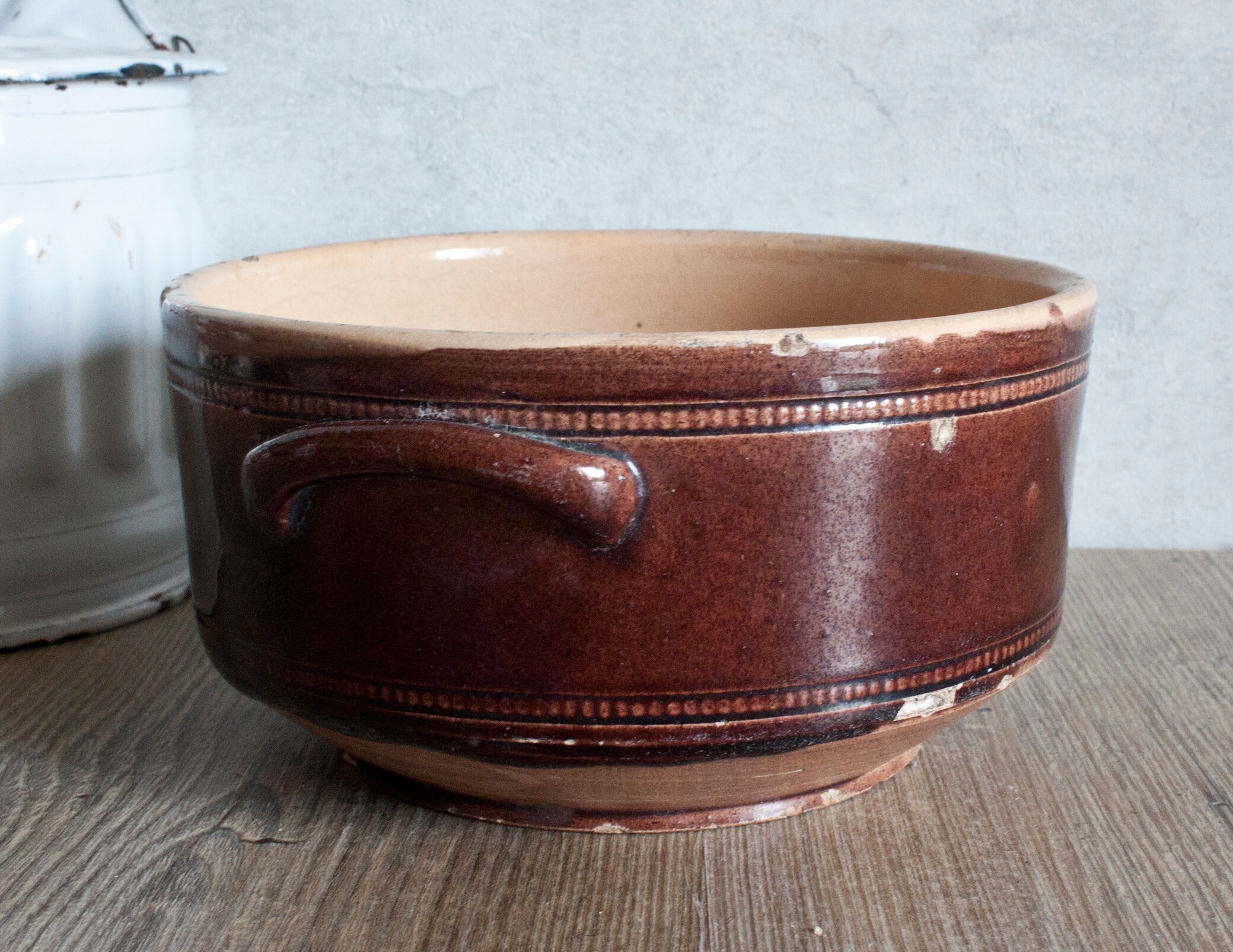 Antique French Brown and Beige Glazed Stoneware Terrine Pot | Etsy
