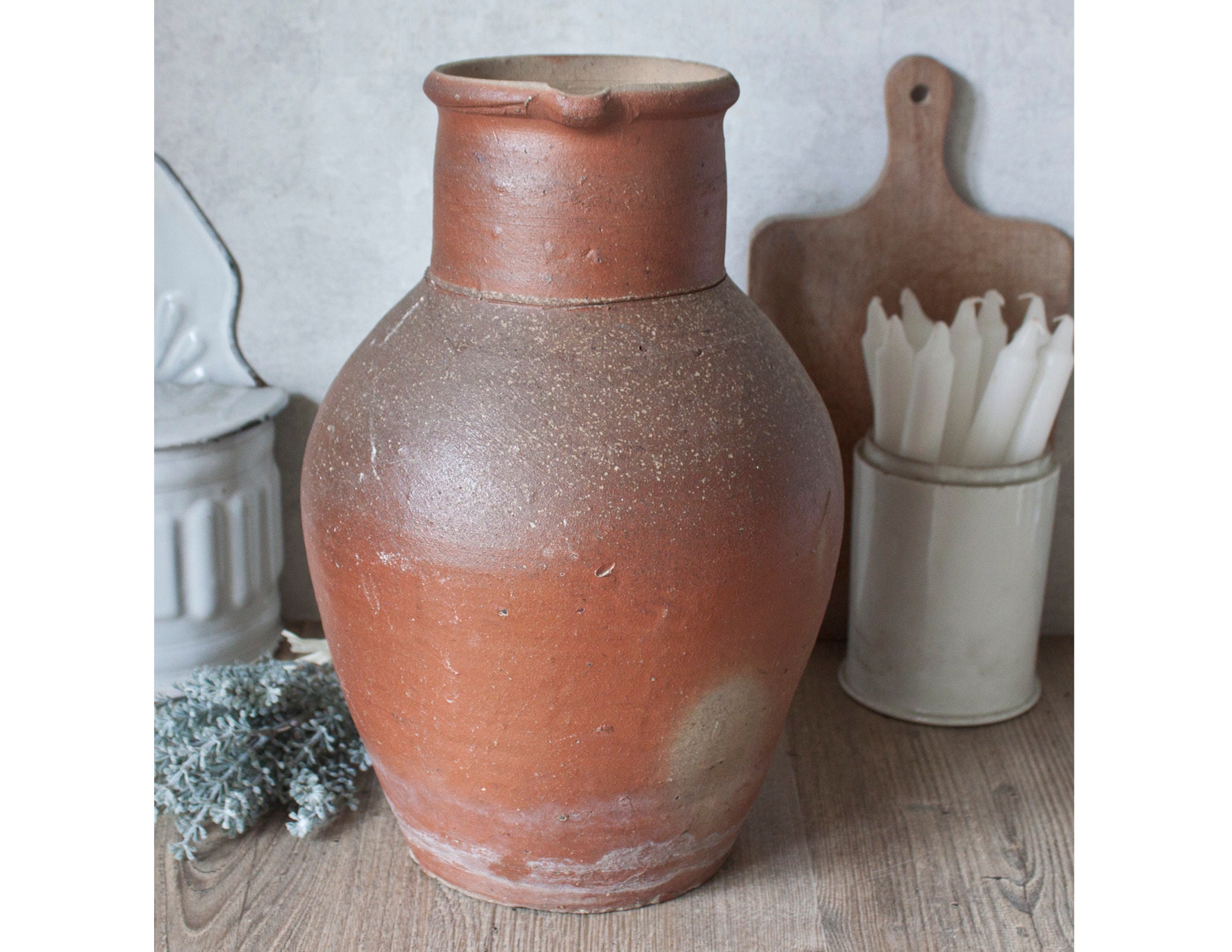 1800s Very Large Antique French Stoneware Crock Beige Brown Shades - Etsy