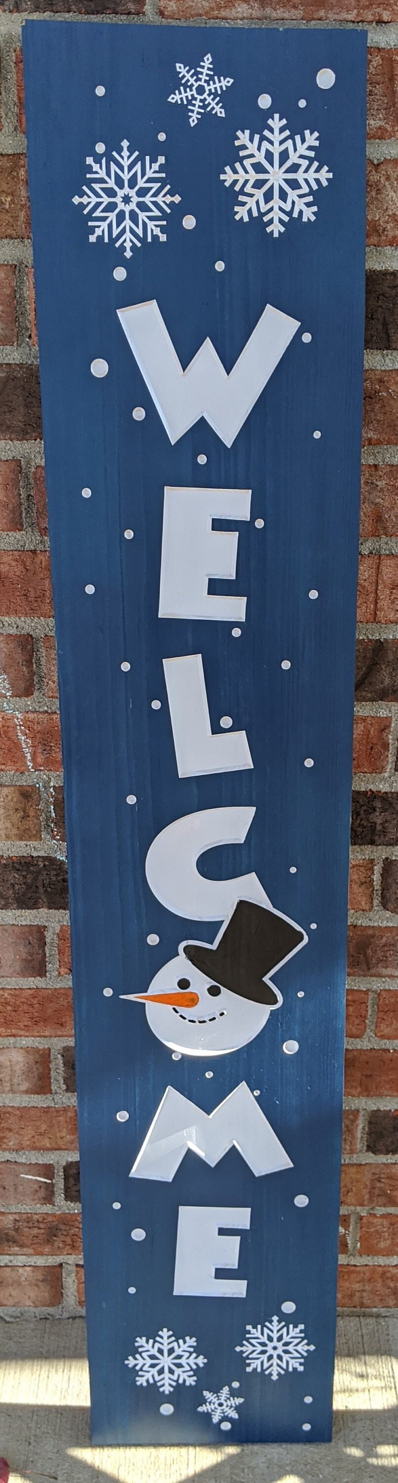 Carved Winter Welcome Porch Sign Snowman or Wreath Free Shipping - Etsy