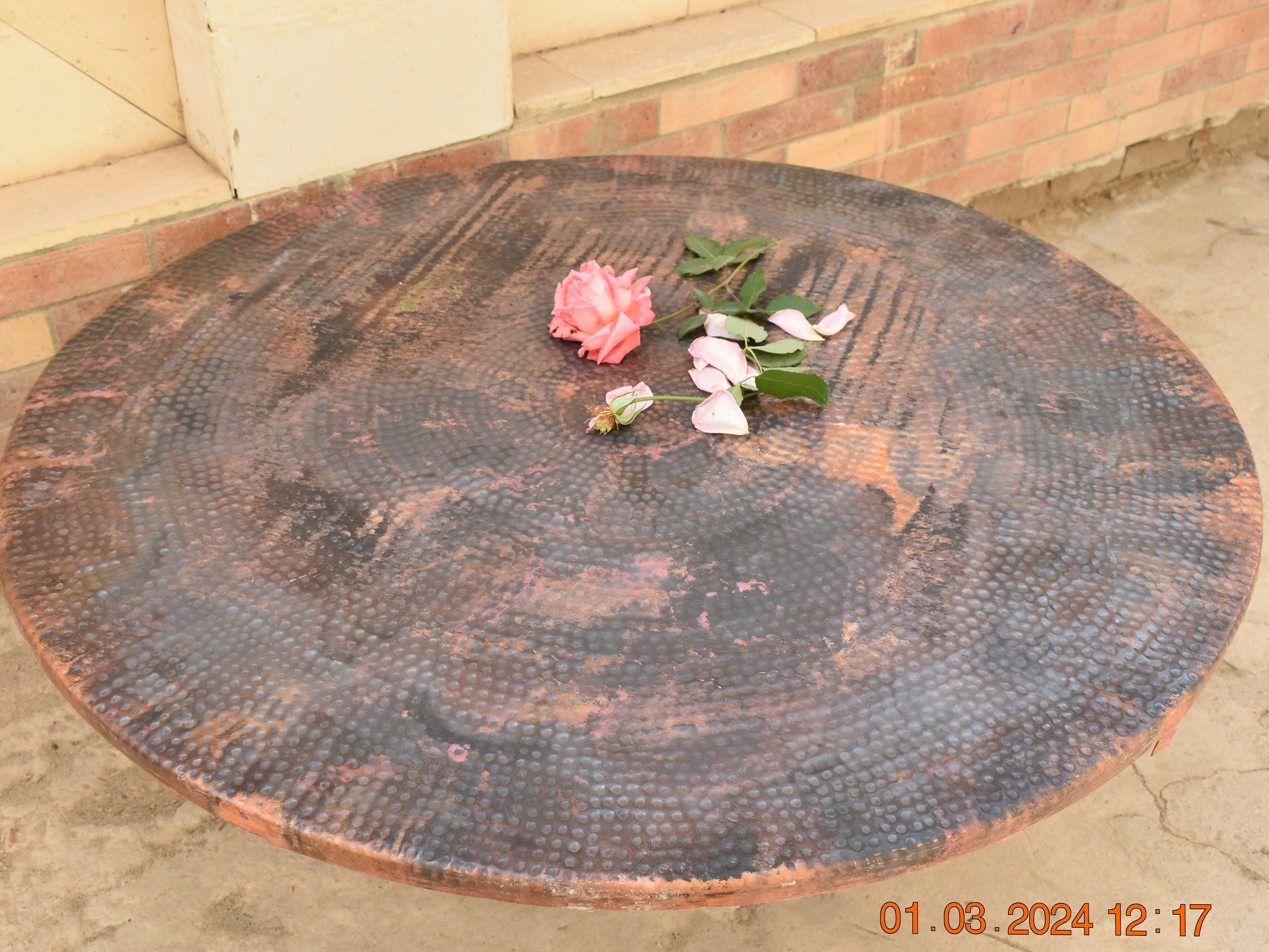 Hammered Copper Table Top Art Furniture, Round Copper Tops 0.5 ...