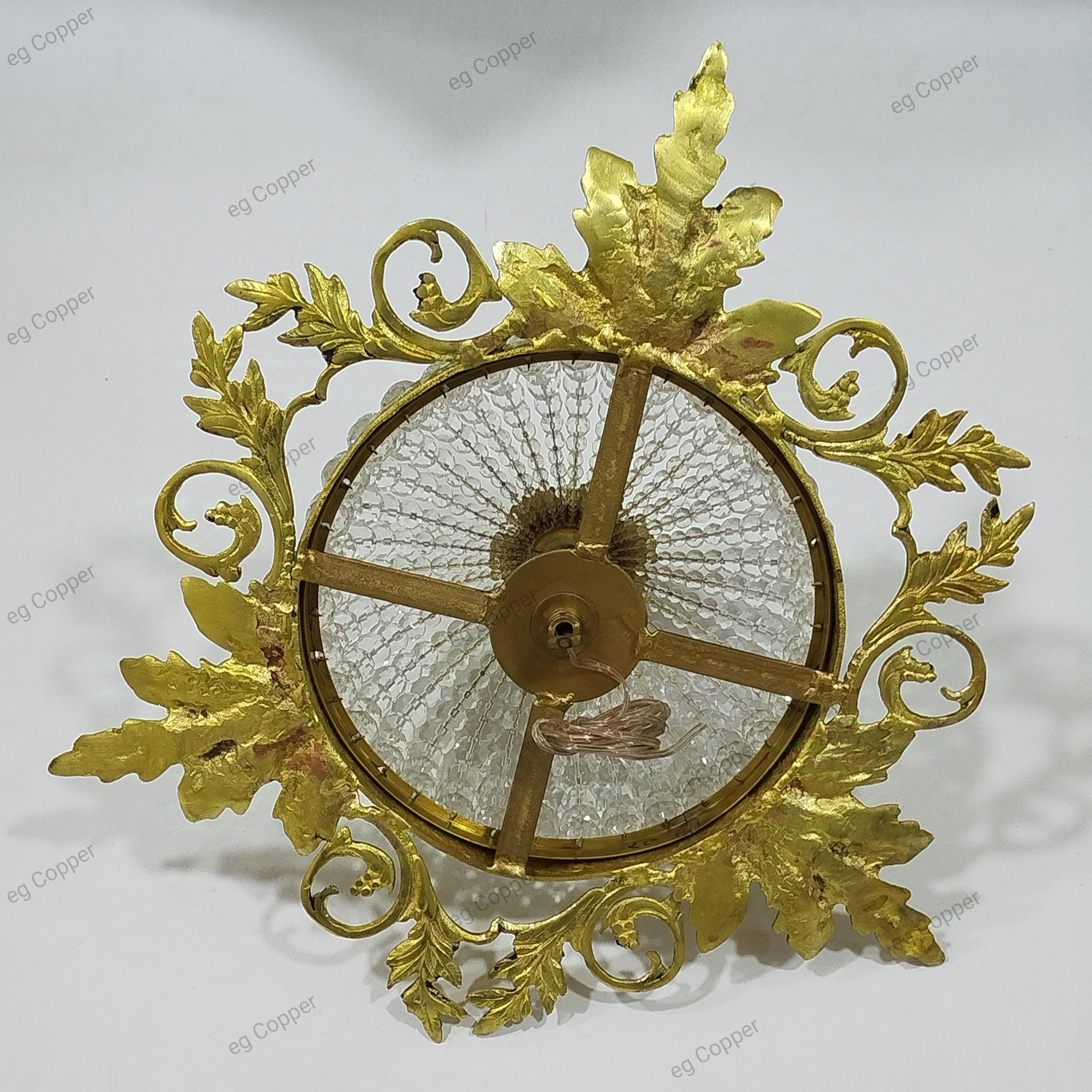 Hand Beaded Antique Replica Crystal Chains French Empire Flush Mount ...