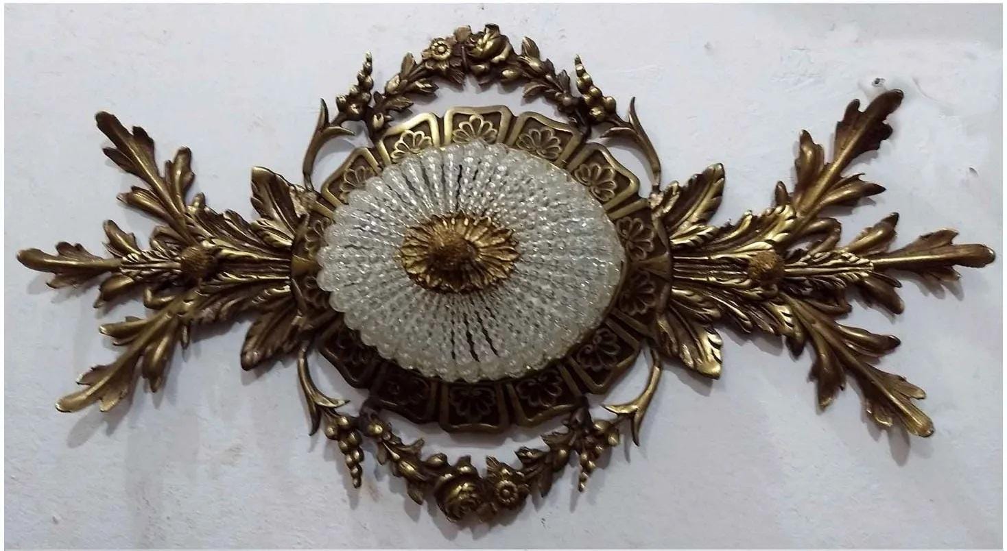 Hand Beaded Antique Replica Crystal Chains French Empire Flush Mount ...