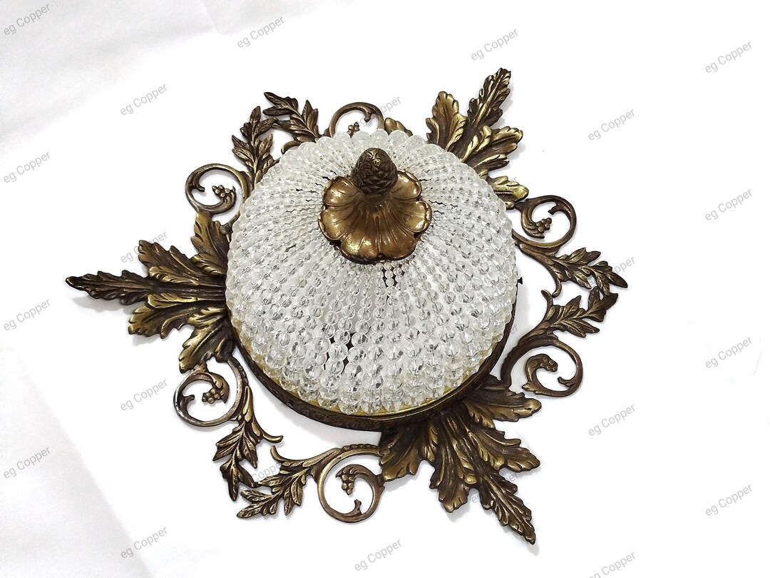 Handmade Crystal Filigree Ceiling Light: Bronze Antique Replica - Etsy