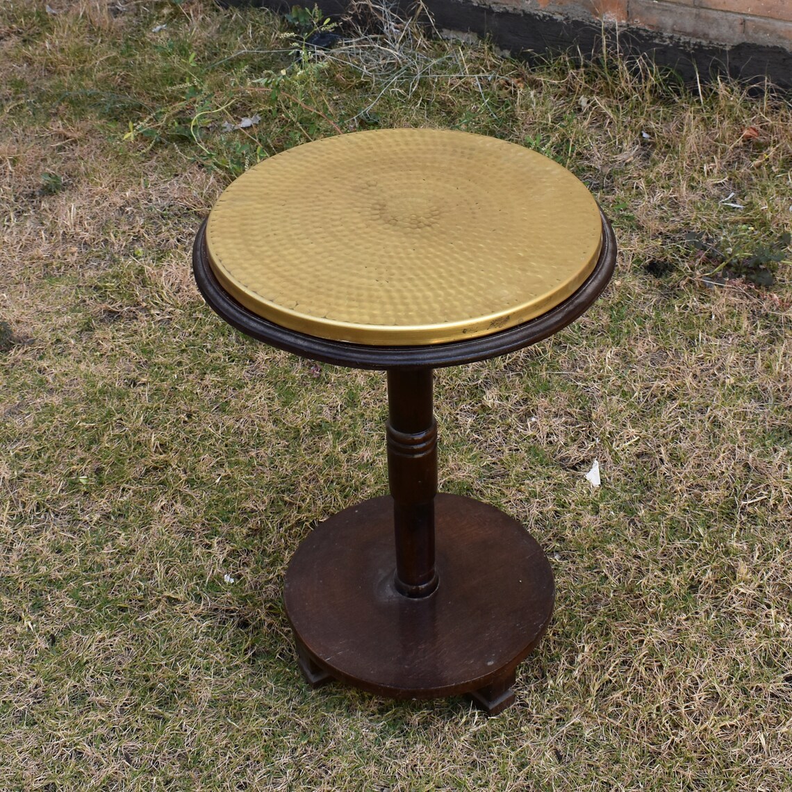 Oxidized Brass Table Top Countertop Round Art Deco Handcrafted Original ...