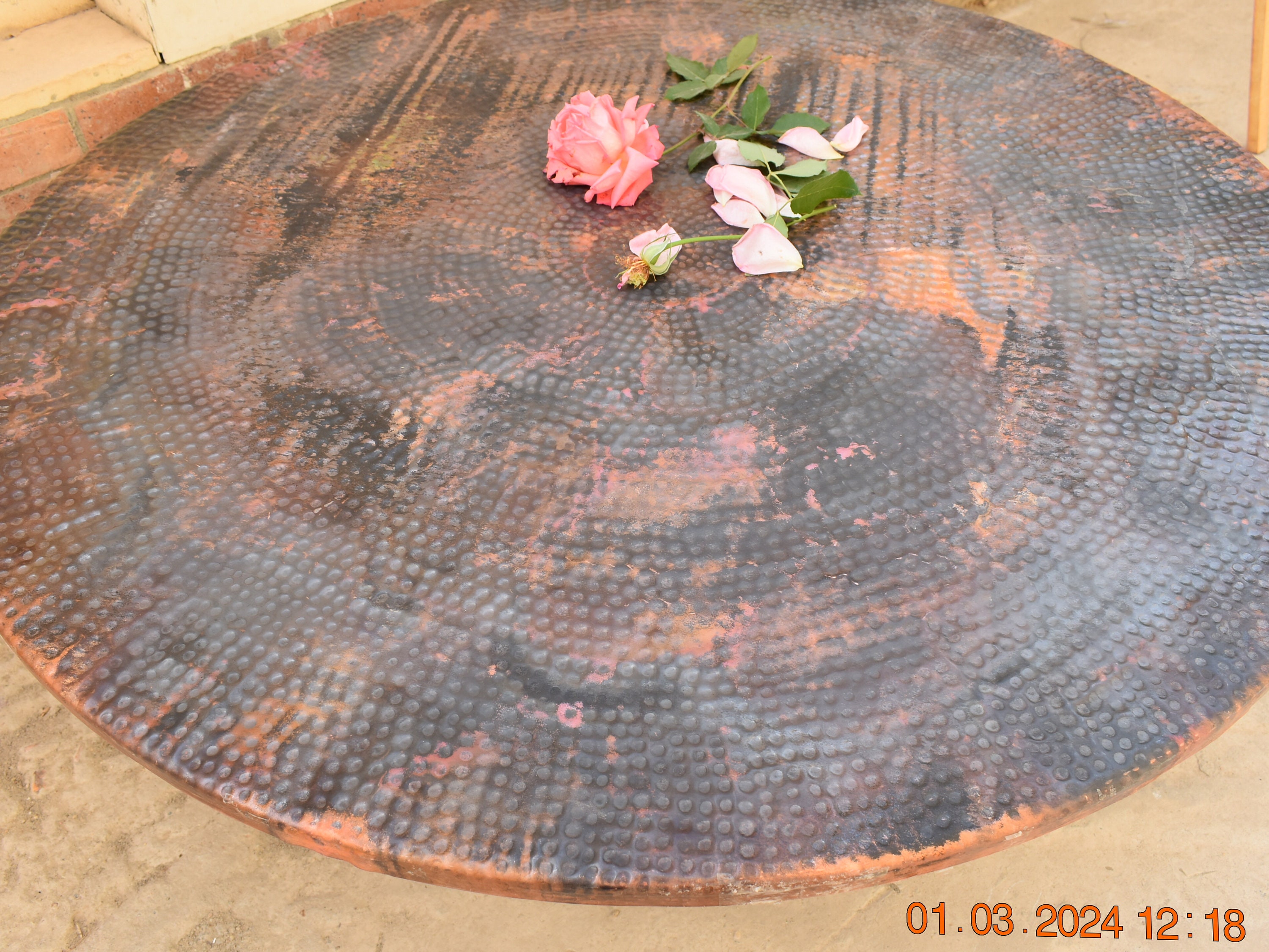 Hammered Copper Table Top Art Furniture, Round Copper Tops 0.5 ...