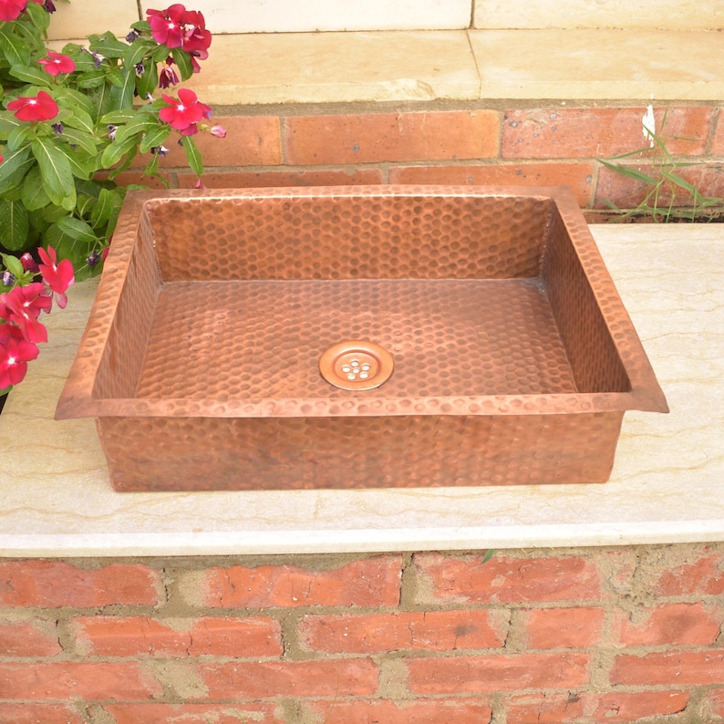 Solid Pure Copper Kitchen Bathroom Sink Wash Bowl Basin Vessel - Etsy