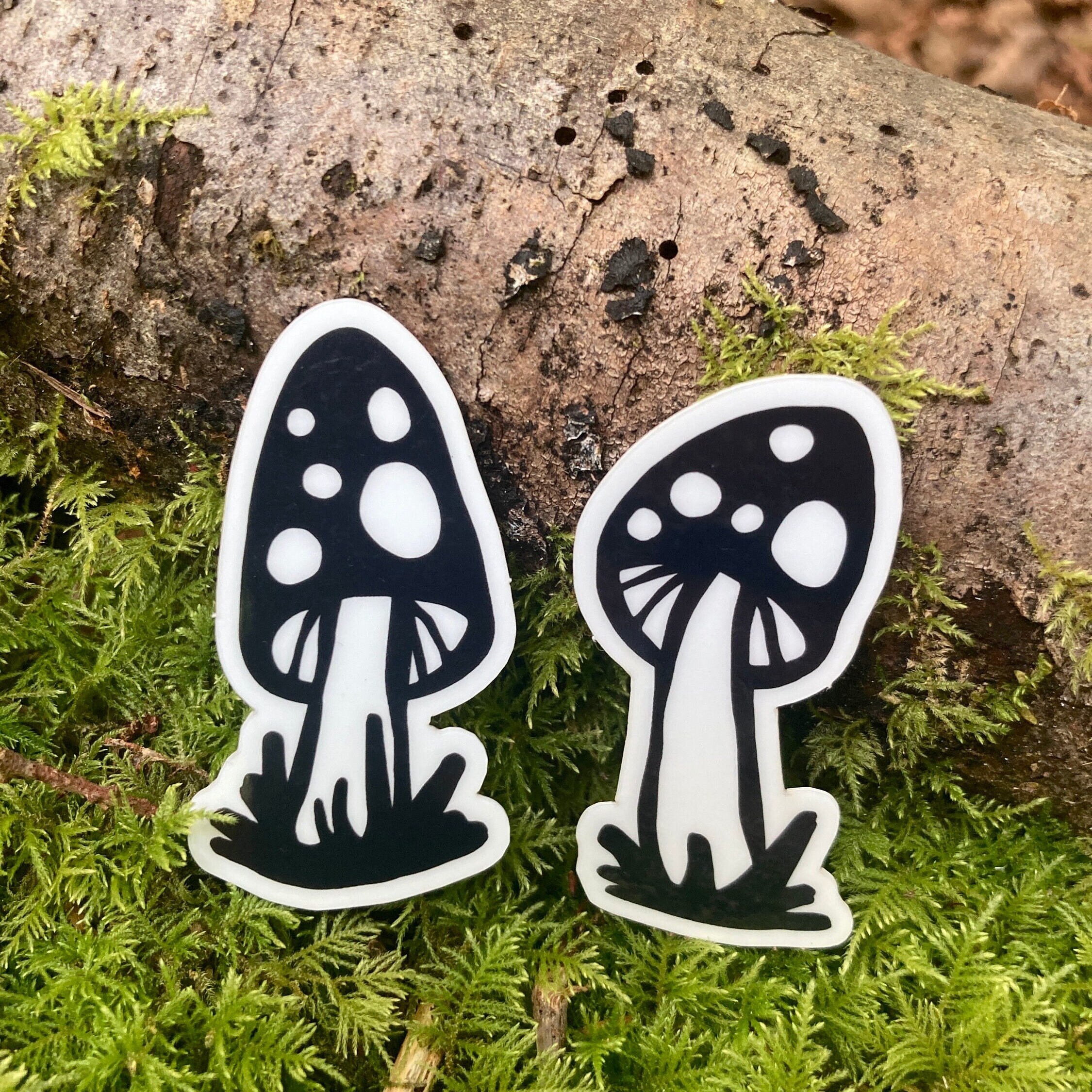 GLOW in the DARK Mushroom Sticker Set / Waterproof Vinyl Mushroom ...