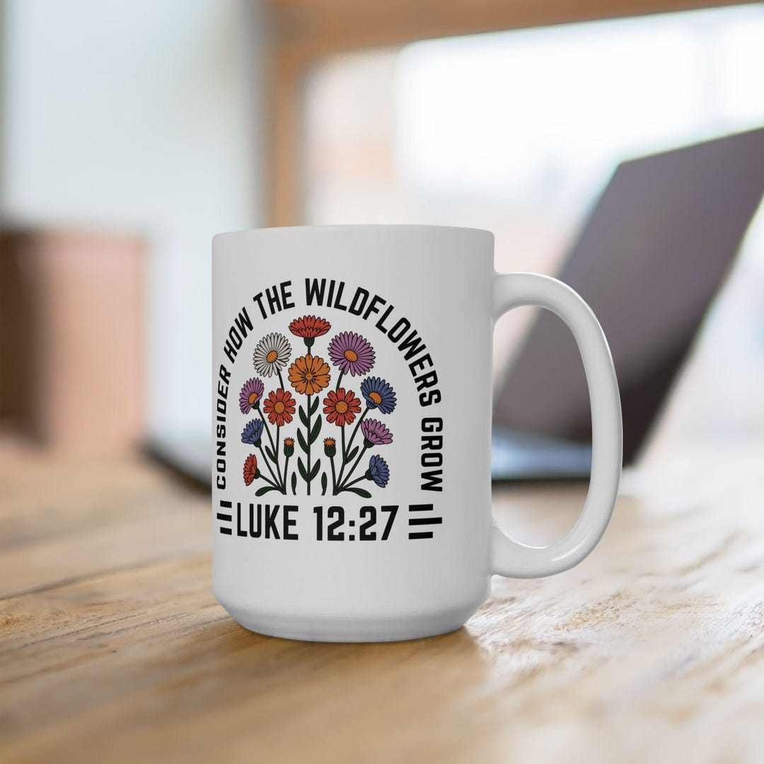 Floral Bible Verse Ceramic Mug , Encouragement Inspirational Gift ...