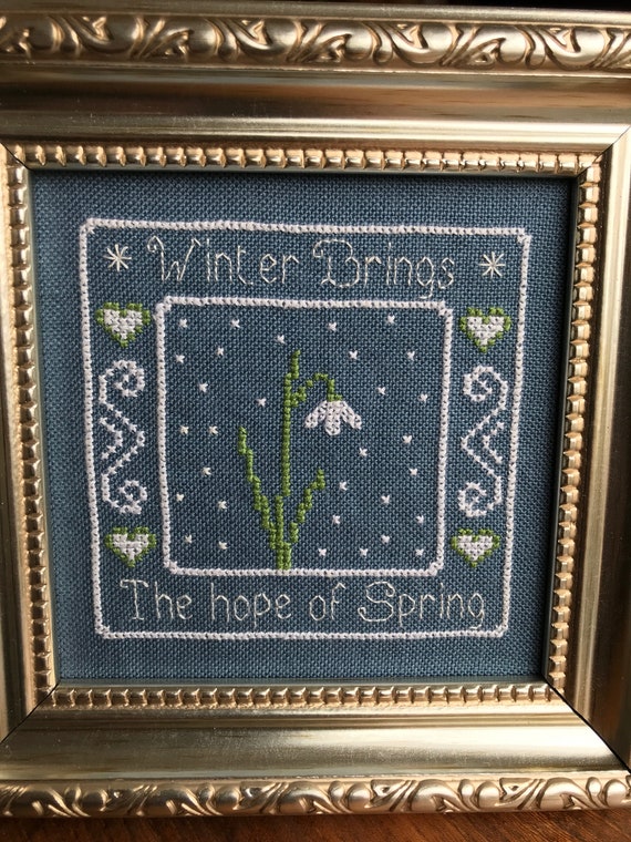 Snowdrop Mini Cross Stitch Pattern | Etsy