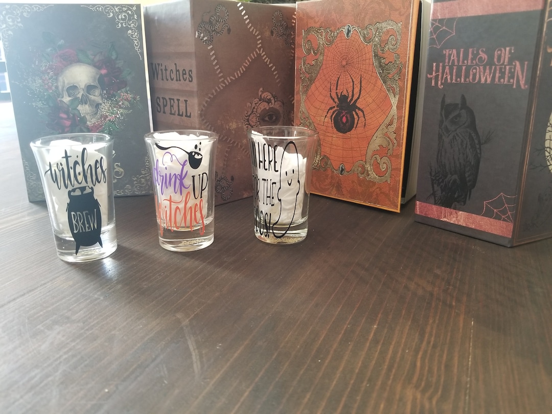 Halloween Shot Glasses, Witches Brew Shot Glass, Drink up Witches, Im ...