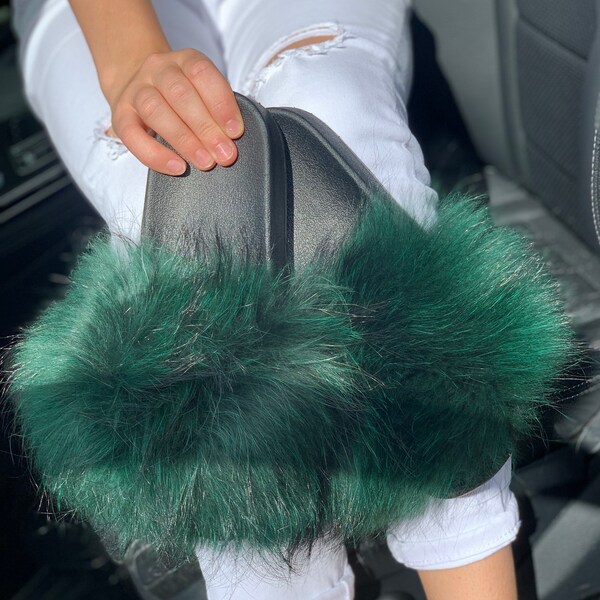 Fur Slides for Women - Etsy