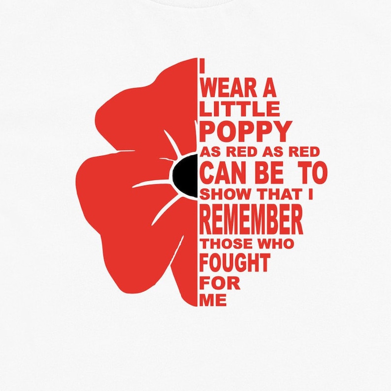 Poppy Poem T-shirt for Remembrance Day / Rememberance Day / - Etsy