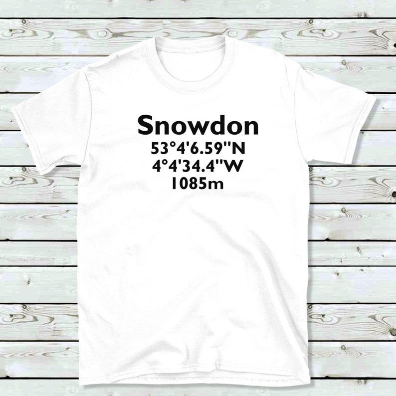 Snowdon Tshirt/snowdon Altitude/mount Snowdon Height/snowdon ...