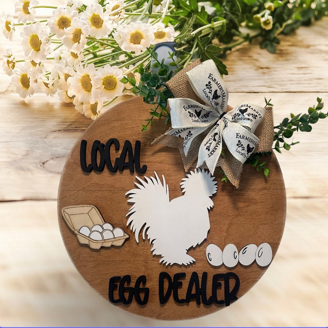 Local Egg Dealer Door Hanger: Farmhouse Chicken Welcome Sign - Etsy