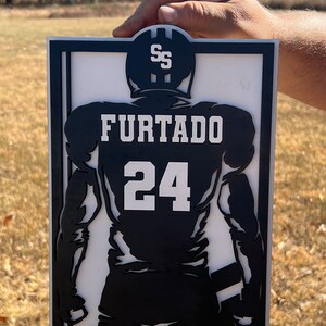 Personalized Football Jersey Sign, Custom Football Player Plaque ...