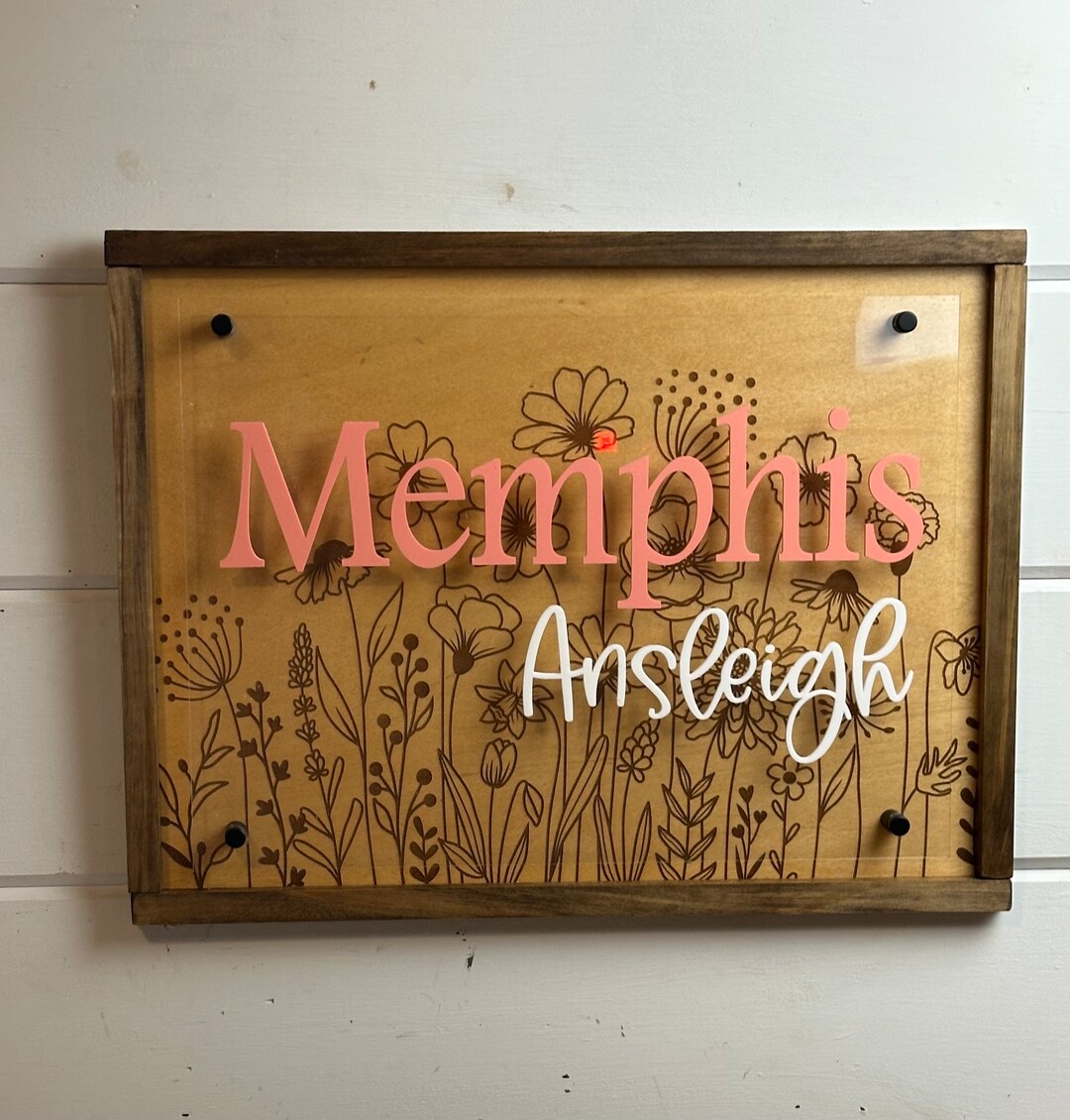Boho Wildflower Acrylic Name Sign: Custom Nursery Decor - Etsy