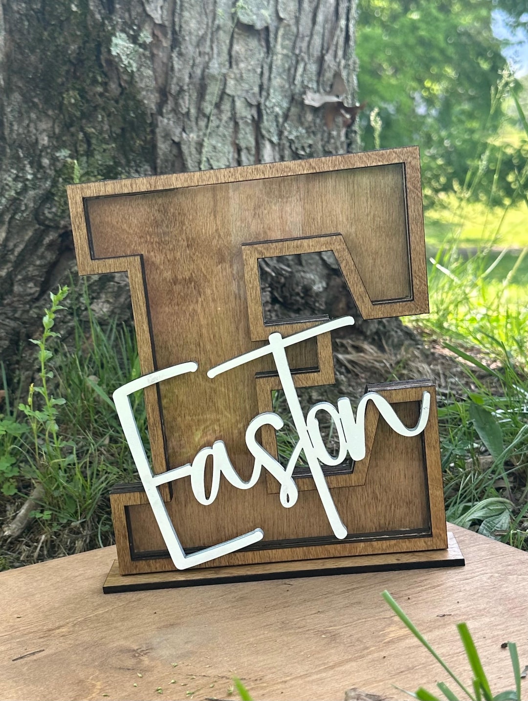 Personalized Initial Piggy Bank: Custom Wood Coin Bank - Etsy