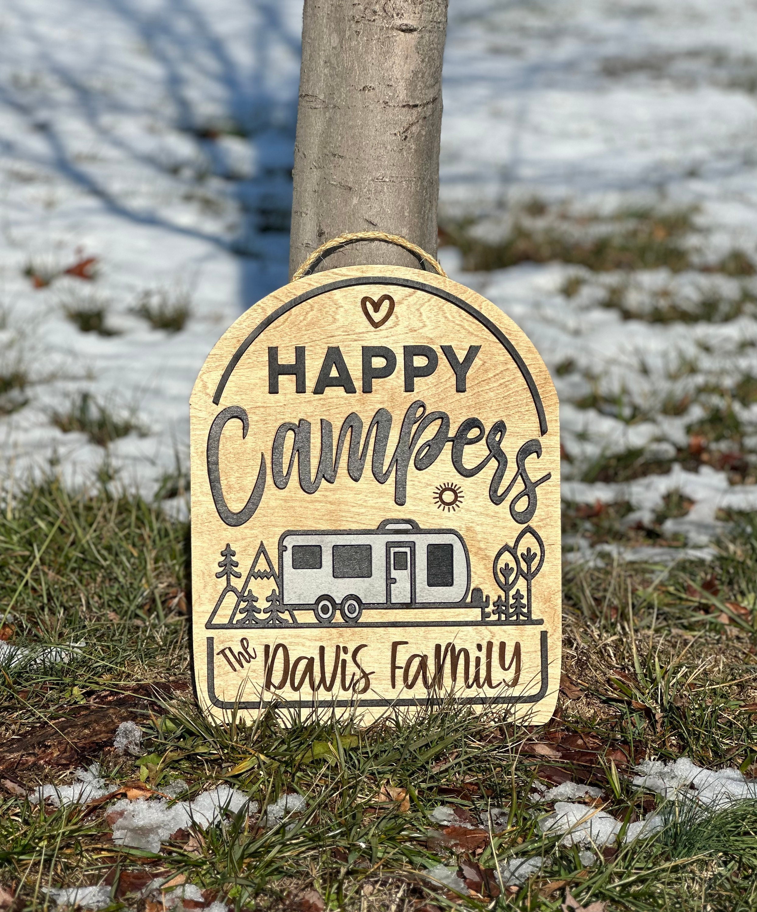 Happy Camper Personalized Sign Camper Decorations - Etsy