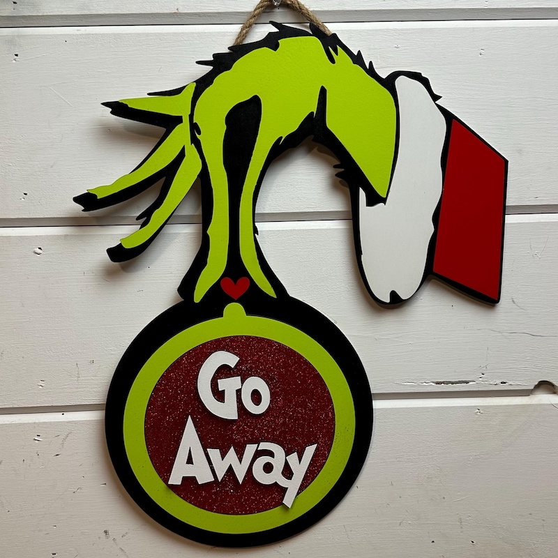 Go Away Grinch Sign - Etsy