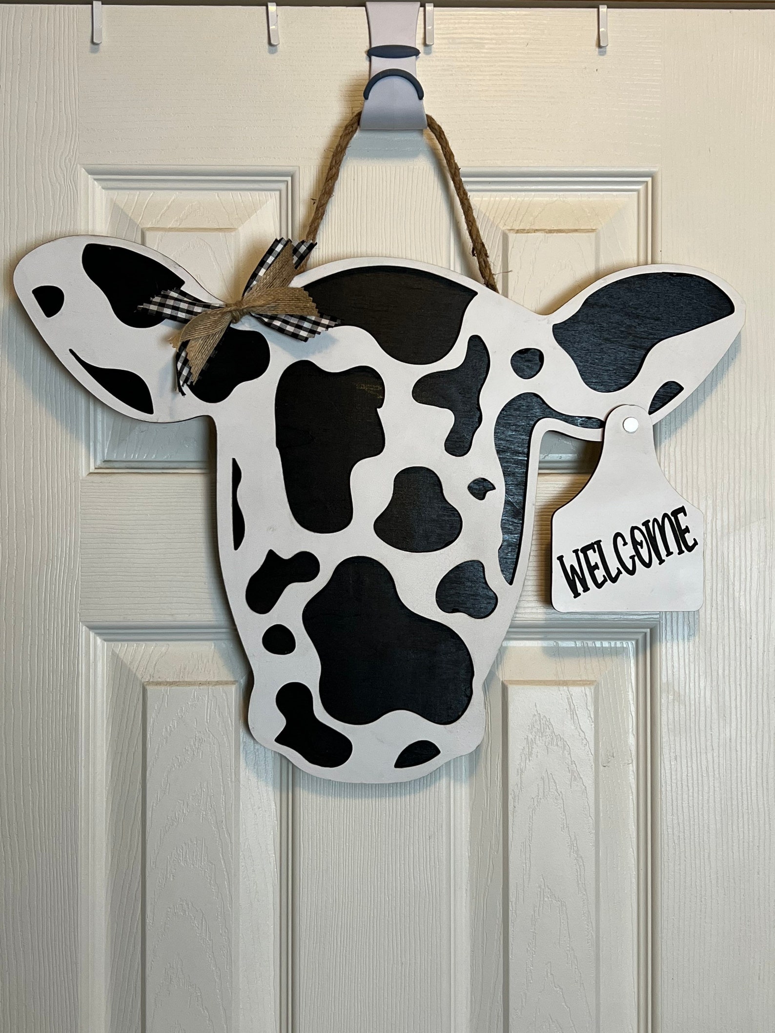 Cow Welcome Door Hangerdoor Hanger Farmhouse heifer Front - Etsy