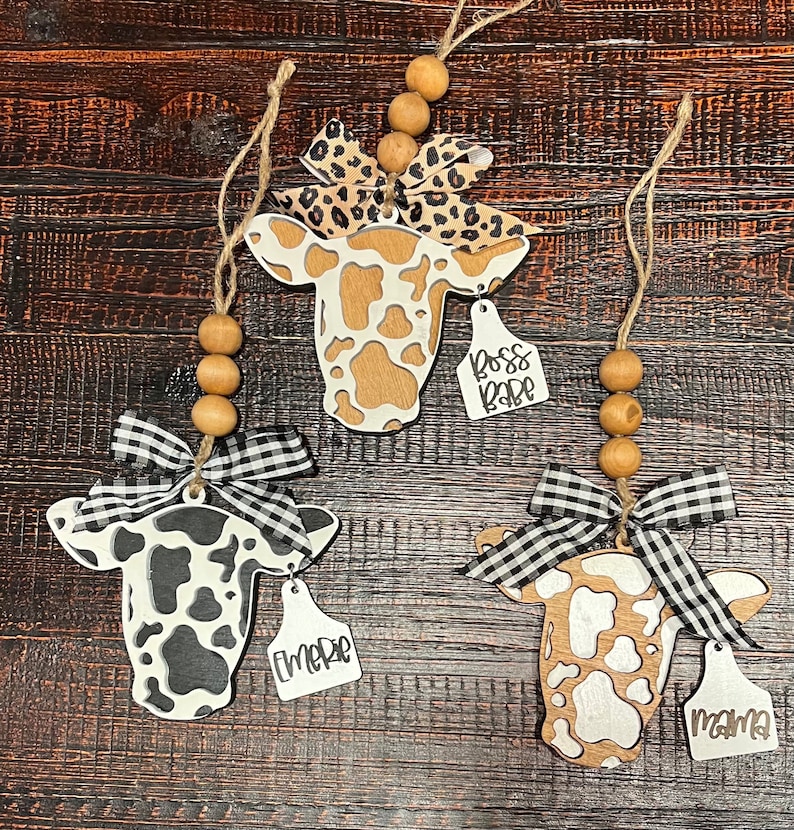Cow Car Charm Personalizedcustom Rear View Mirror Hanging - Etsy